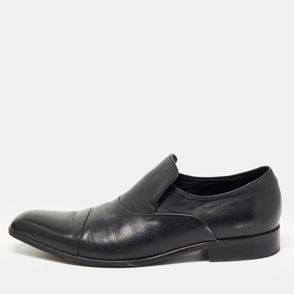 Balmain | Shoes | Balmain Black Leather Slip On Loafers Size 42 | Poshmark